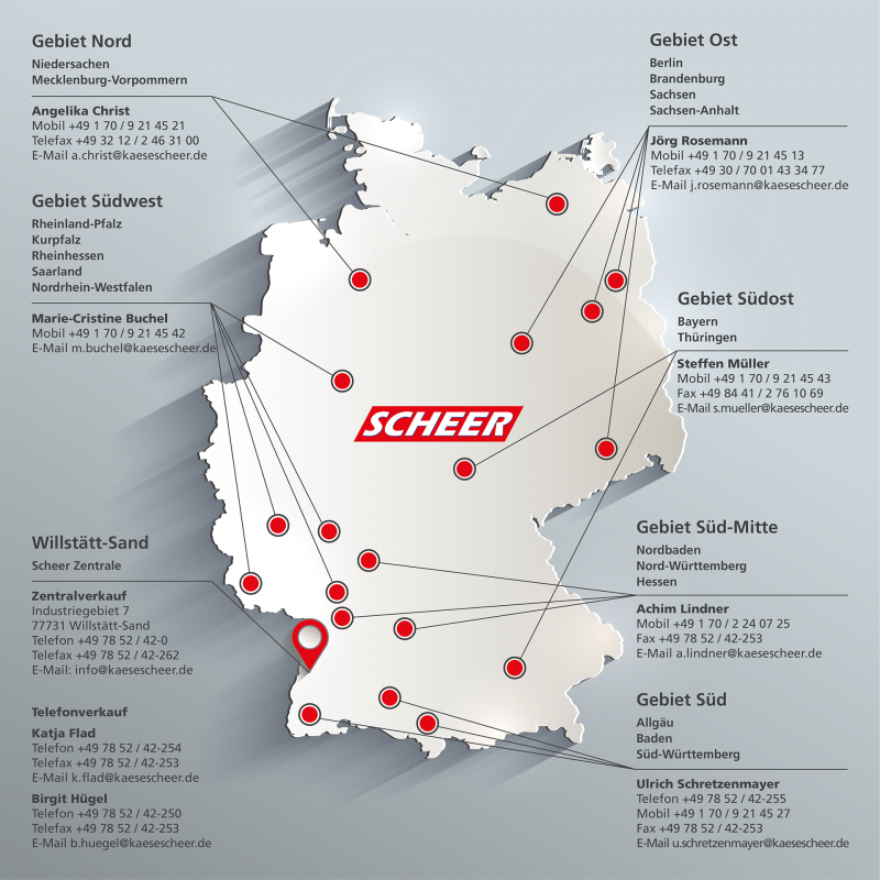 Unsere Verkaufsbüros – Carl Fr. Scheer GmbH + Co. KG